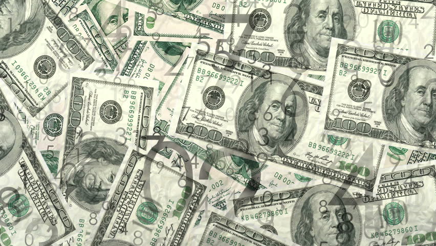 Money Surge Mixed Bills Raining Down. With Alpha Matte Stock Footage ...