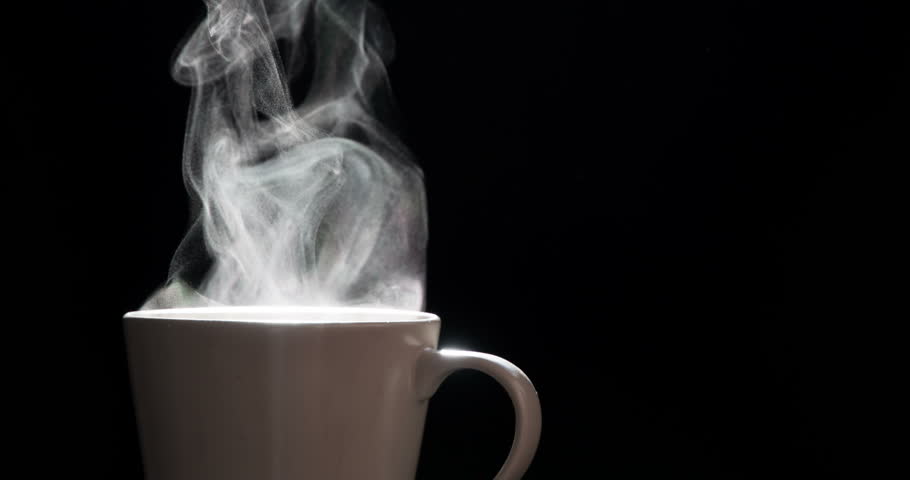 White Steam From The Hot Water. A Trickle Of Steam Rises And Twists ...