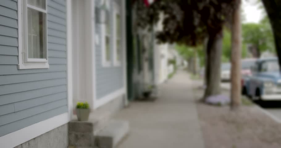 Small Town Residential Street And Sidewalk For Use As Green Screen ...