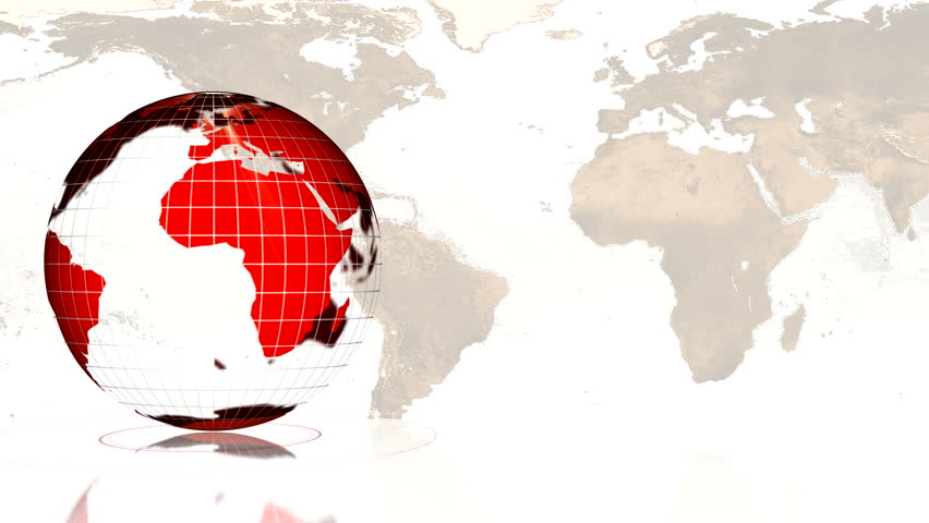 Red Globe And Map For News LOOP Stock Footage Video 2185336 | Shutterstock