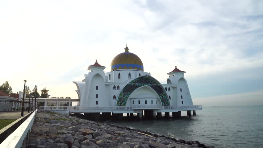 Timelapse Over The Selat Melaka Mosque On September 21, 2009 At Malacca ...