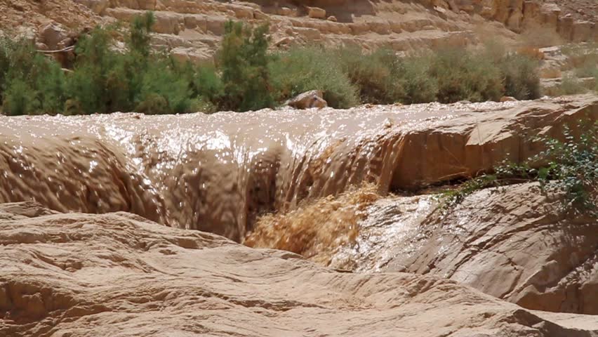 Flash Flood In Nahal Zin Negev Israel Flash Flood In The Desert Of ...