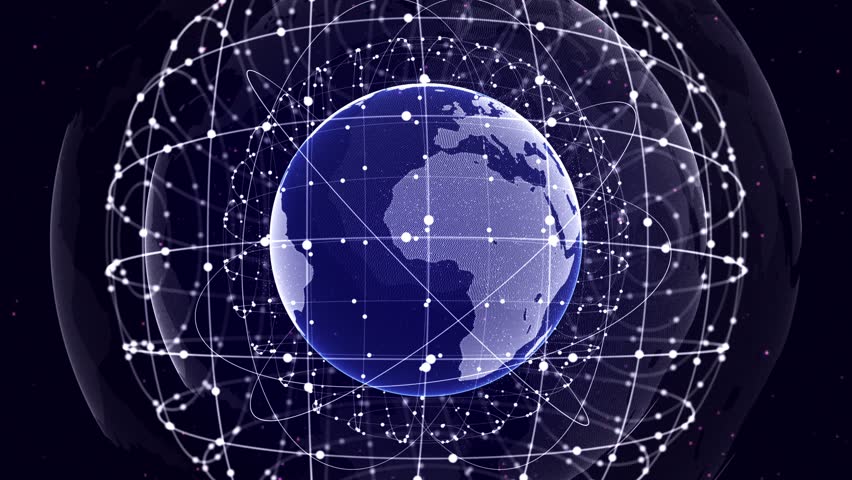 Earth, Connection Network Concept, Loop, Stock Footage Video (100% ...