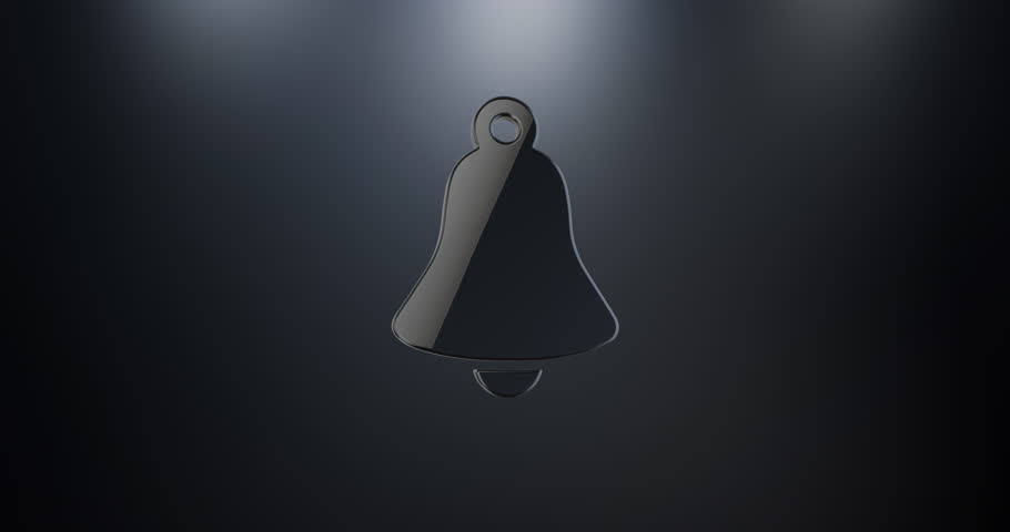 Animated Bell Black 3d Icon Stock Footage Video (100% Royalty-free ...