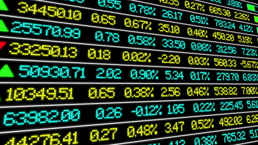 Stock Market Board Moving Up. HD 1080. Looped Animation. Stock Footage ...