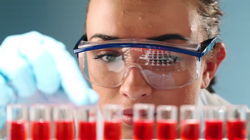 Pretty Young Biology Student Doing Stock Footage Video (100% Royalty ...