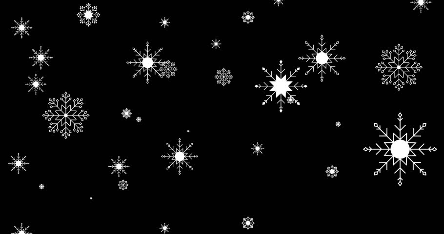 Abstract Dark Christmas Animated Background With Snowflakes. Motion ...