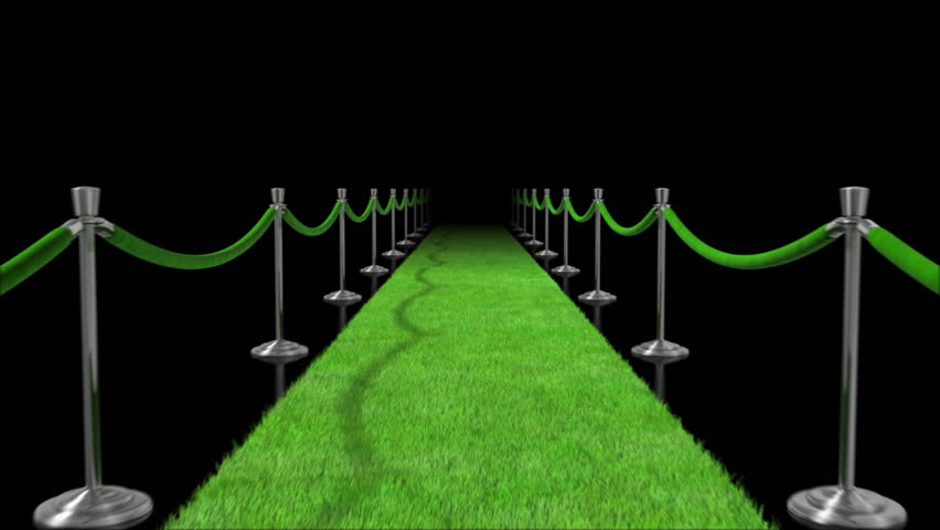 Animation Of Golden Rope Barrier. Fence With Red Rope Isolated On Green ...