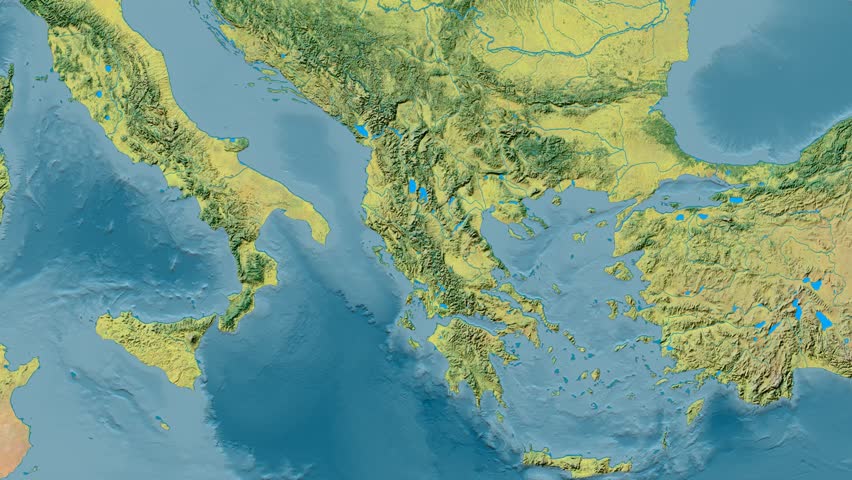 Zoom Into Pindus Mountain Range - Masks. Colored Physical Map. High ...
