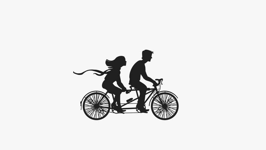 Couple On Tandem Bicycle Animation Stock Footage Video (100% Royalty ...