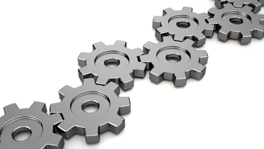 คลิปวิดีโอสต็อกของ 3d render animation of isolated gears loop ...