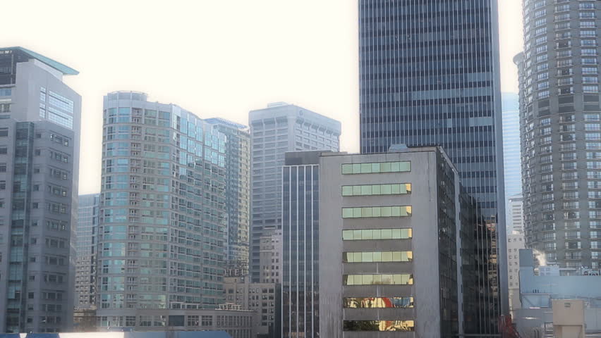 Downtown Seattle Business District Stock Footage Video (100% Royalty ...