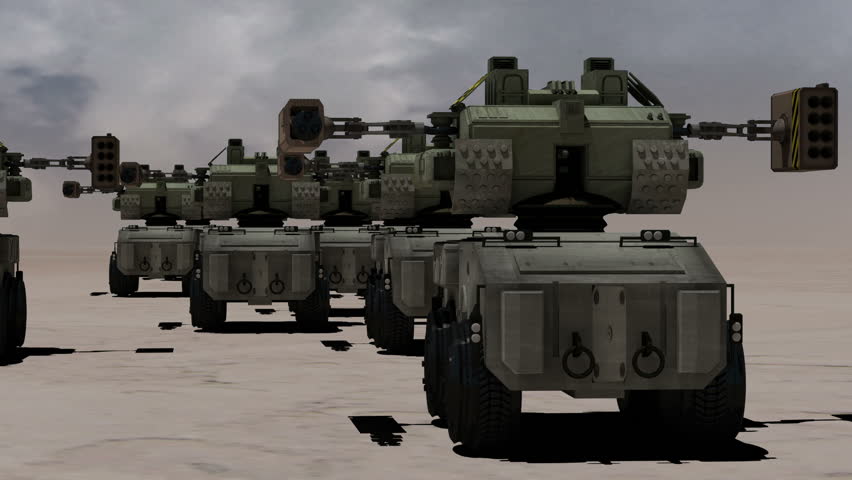 Robotic Tanks or Mechs, Futuristic Stock Footage Video (100% Royalty ...