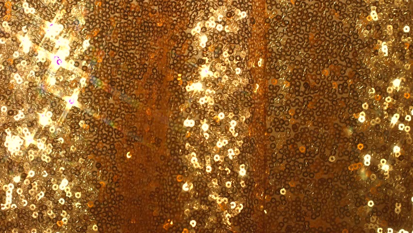 Gold Shiny Sequins Sparkling Background. Glowing Glittering Fashion ...