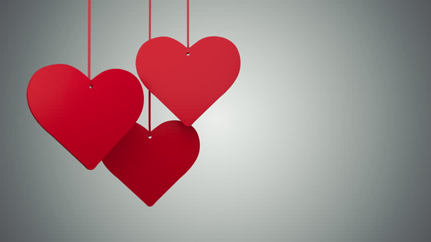 Hanging Red Hearts, With Alpha 3d Loopable Animation 4k Stock Footage ...