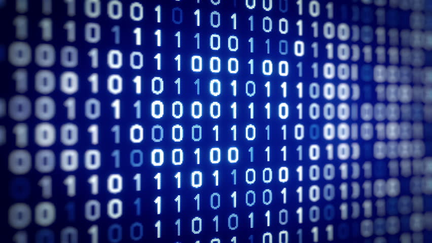 Computer Data On Screen. Computer Generated Seamless Loop Abstract ...