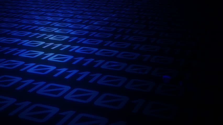 Animated Background With Binary Code Dark Blue Tint Seamless Loop Other Colors Available