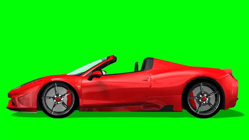 Loopable Color Animation Following A Red Car As It Travels Along The ...