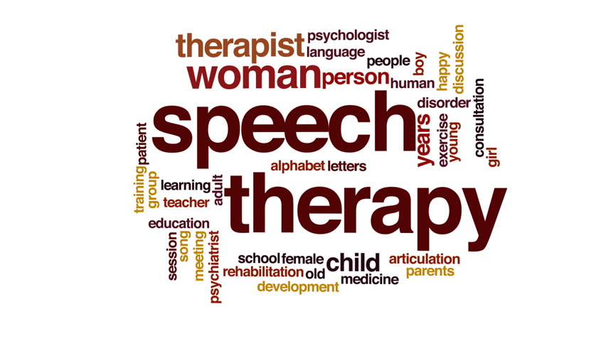 Speech Therapy Animated Word Cloud, Text Design Animation. Stock ...