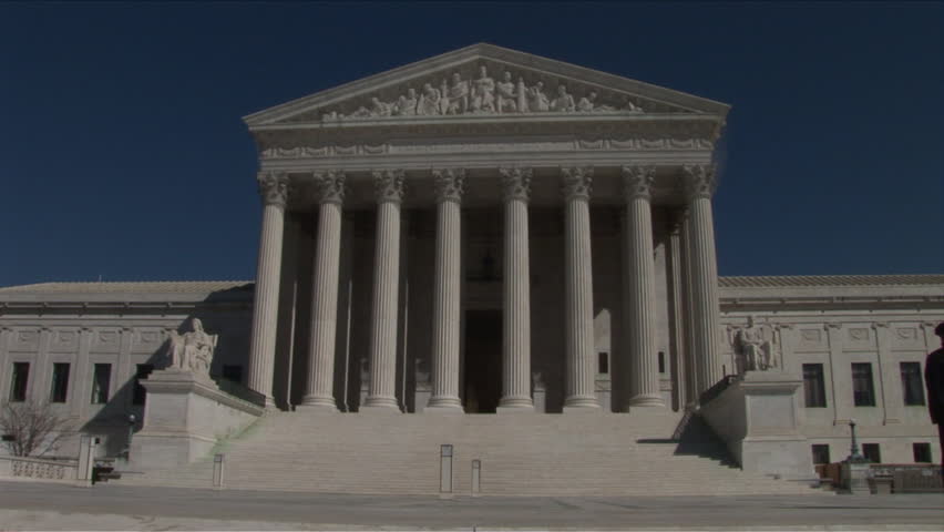 View Of The Columns And Steps At The Front Entrance To The U.S. Supreme ...