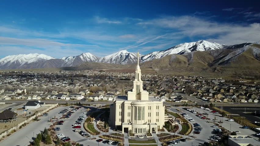 PROVO, UTAH - MAR 2014: Aerial Mormon Temple Construction. Provo City ...