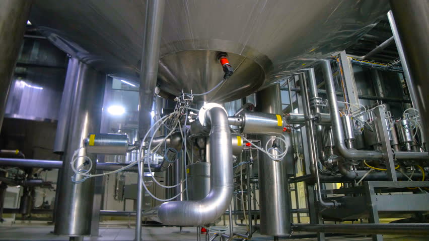 Pipes In A Industrial Factory. Chenical, Gas, Oil, Water, Bio Gas Tubes ...