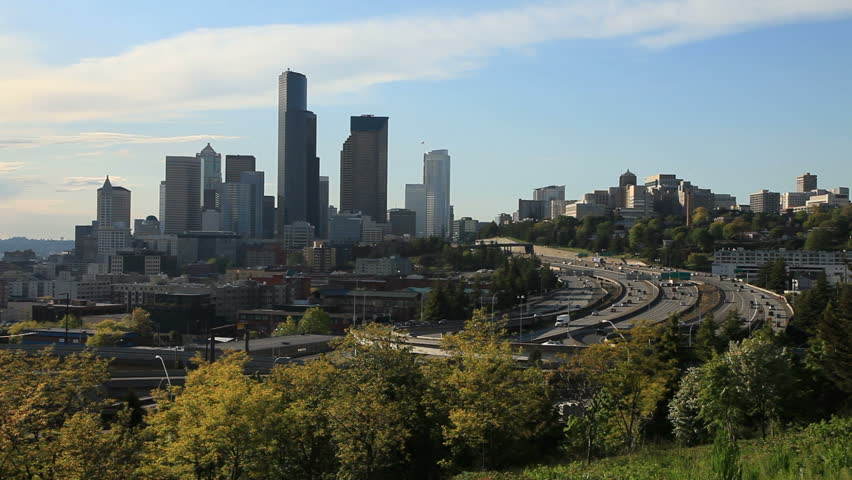 City of Seattle Skyline Daytime, Stock Footage Video (100% Royalty-free ...