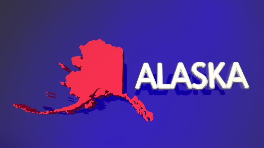 Alaska Animated Map Video, Starts With Light Blue USA National Map With ...
