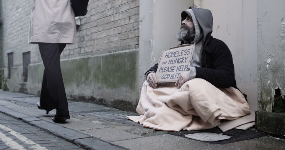 4k, a Mature Homeless Man Stock Footage Video (100% Royalty-free ...