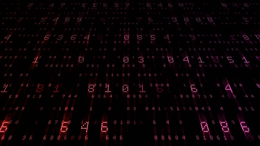 Twinkle Computer Data Code Screen Listing Table With Cursors And Boxes. Black Background With ...