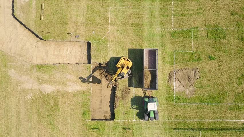 Home Construction Excavator Digging House Stock Footage Video (100% ...