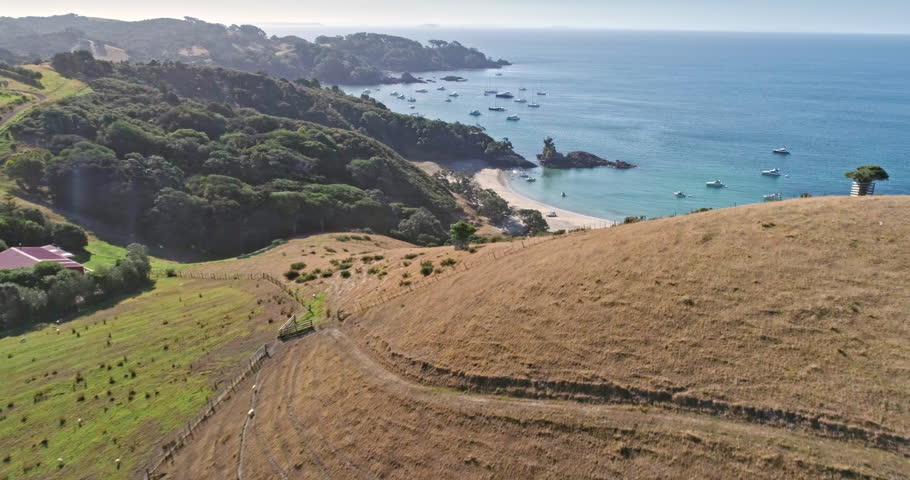 Aerial Flying Over Cactus Bay Stock Footage Video (100% Royalty-free ...