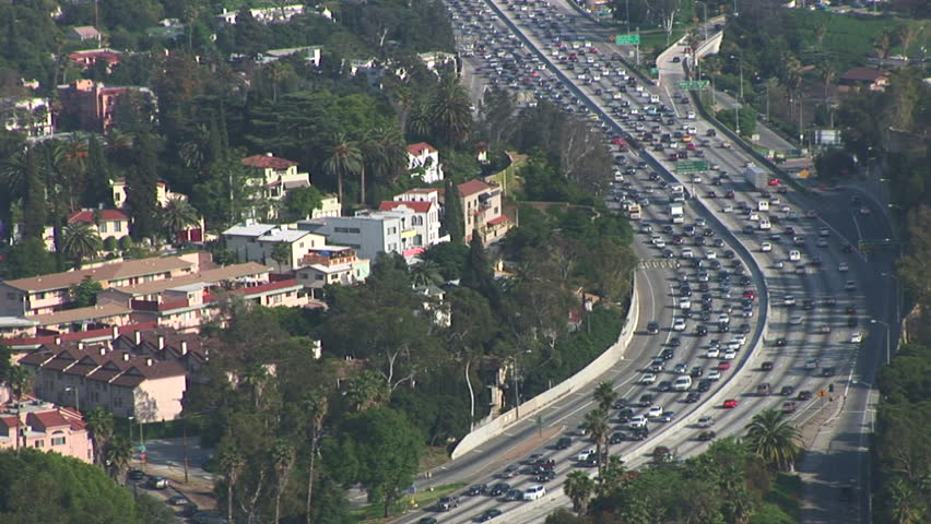 The Hollywood Freeway in Los Stock Footage Video (100% Royalty-free ...