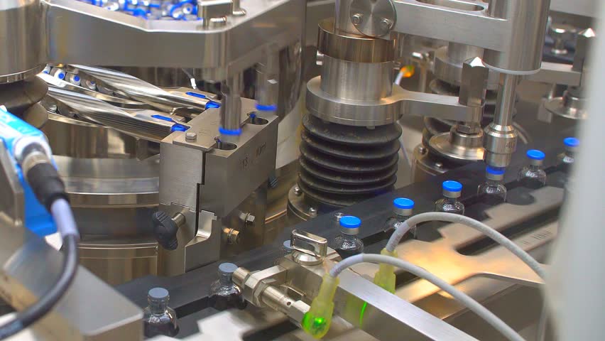 Machine For Packaging Tablet In Boxes In The Factory Production Of ...