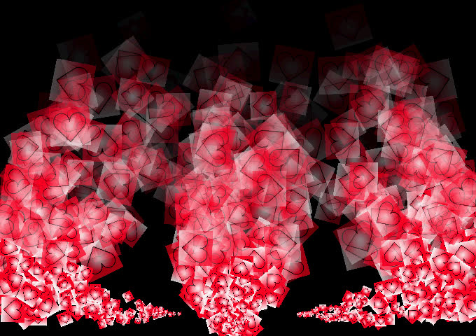 Many Animated Pink Small Hearts Expand And Contract To Form A Big Heart ...