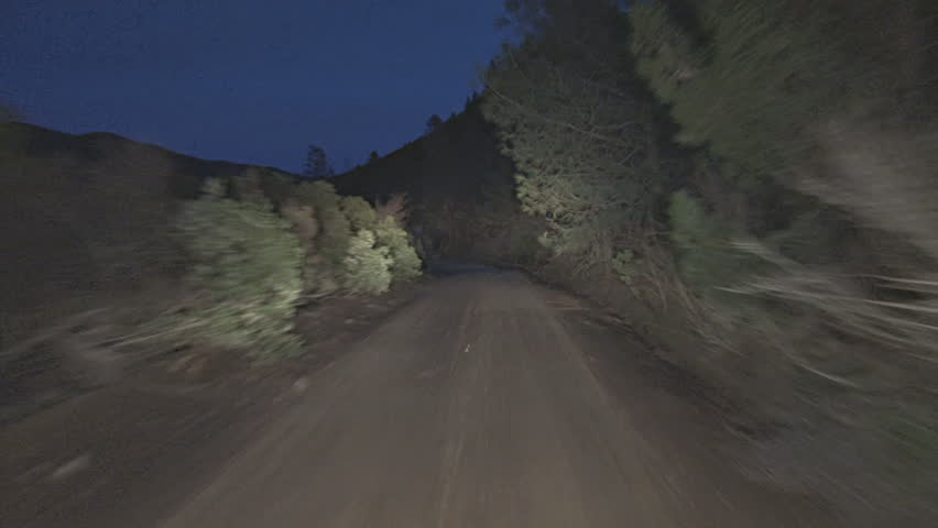 Driving POV Shot, Mendocino National Forest, Bartlett Springs Road ...