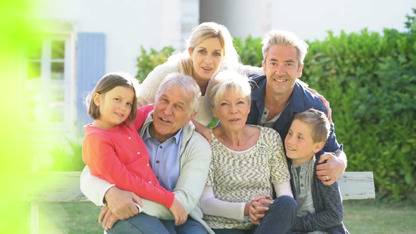 Portrait of Intergenerational Family Sitting Stock Footage Video (100% ...