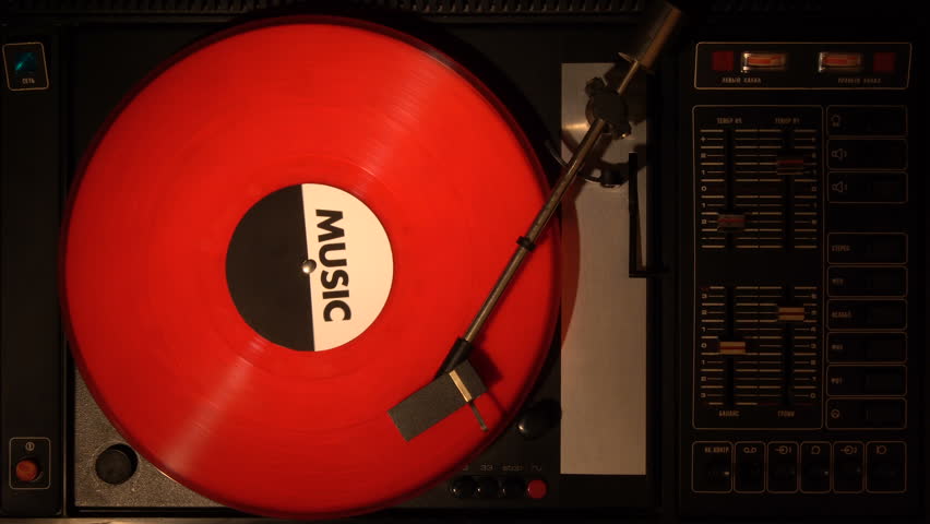 Stock video of vinyl record on turntable. top view | 26819164 ...