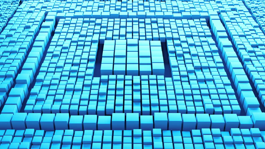 Blue Cube Abstract On Blue Background. 3D Render Animation. 스톡 동영상 비디오 ...