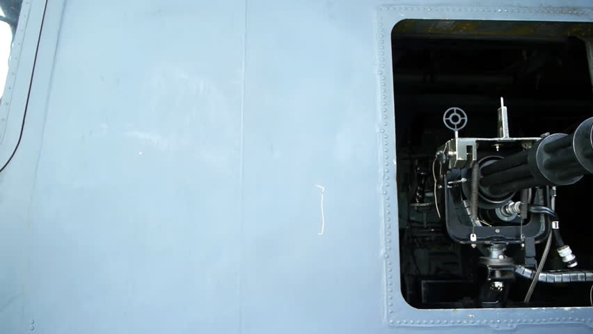 Gatling Or Rotary Gun Mounted In A Helicopter. Camera Move. Videos de ...