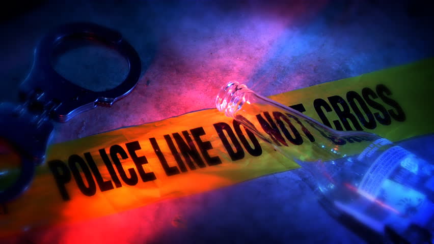 Police Tape Is Lit Up By Red And Blue Police Lights 1080 HD Video Stock ...