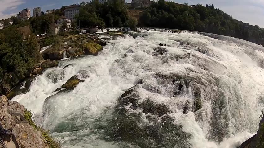 Waterfall On the Rhein in Stock Footage Video (100% Royalty-free ...
