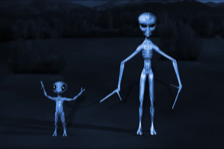 Stock Video Clip of materialization of moving aliens, clear-blurry ...