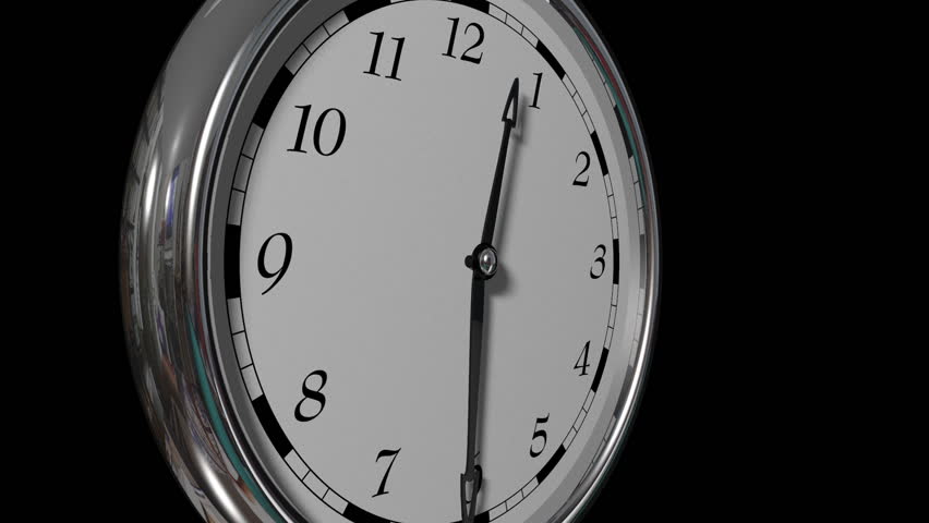 Clock Minute, Second And Hour Hands Moving Fast. Animated Clock In ...