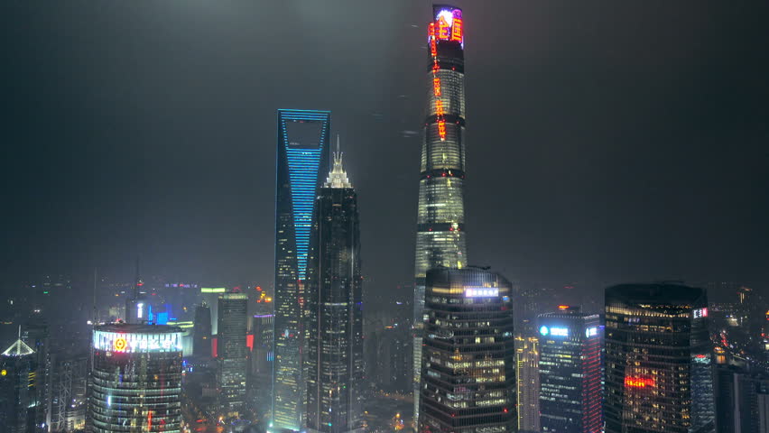 SHANGHAI, CHINA - 18 JAN 2017: Time-lapse Of Shanghai's Three Tallest ...