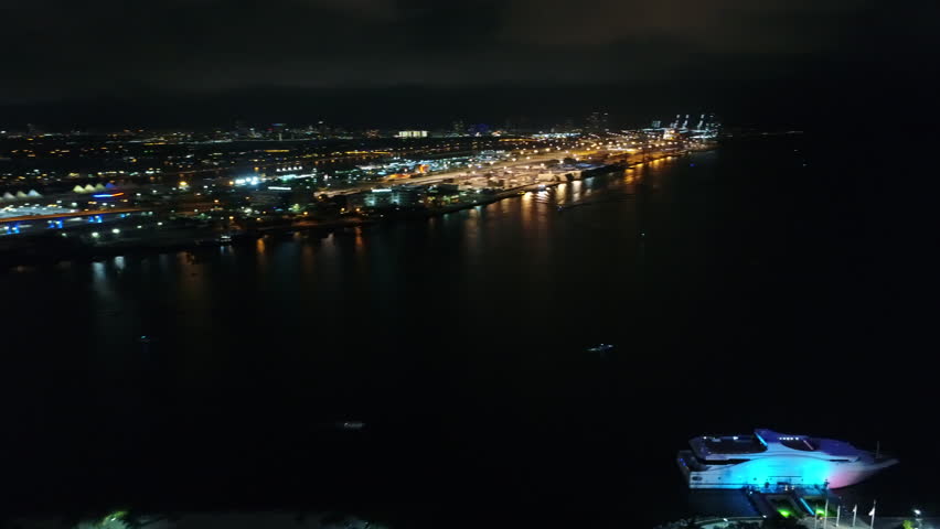 Wing View Of Airplane Landing At Night Stock Footage Video 767698 ...