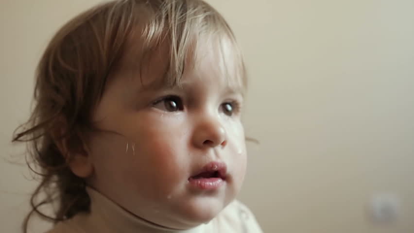Stockvideoklipp på Portrait of crying boy, visible tears on | Shutterstock