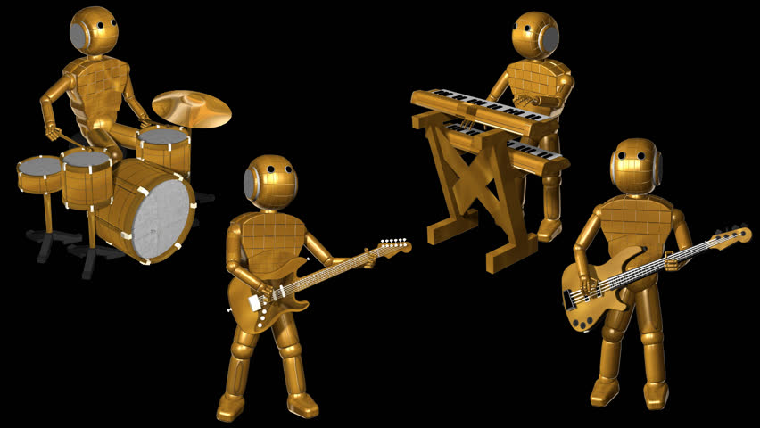 Robots Rock Band Animation Animation Stock Footage Video (100% Royalty ...