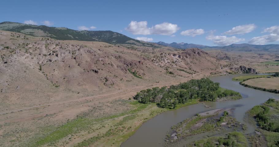Hills, road, landscape, and river in Montana image - Free stock photo ...