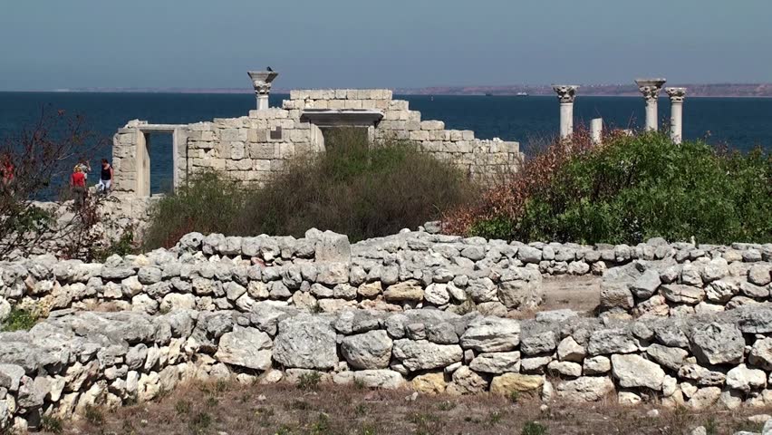 Ruins of the Chersonesos Greek Stock Footage Video (100% Royalty-free ...